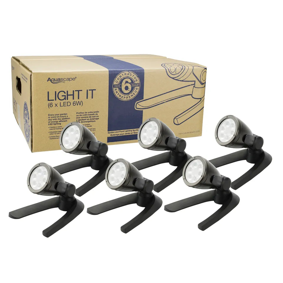 6-Watt LED Spotlight 6-Pack | Lights for Waterfall | Waterfall Supply