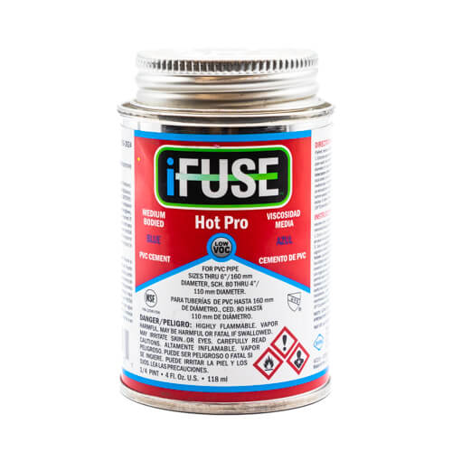 iFuse Hot Pro Medium Bodied Blue PVC Pipe Cement - LandscapeSupplyGuys.com